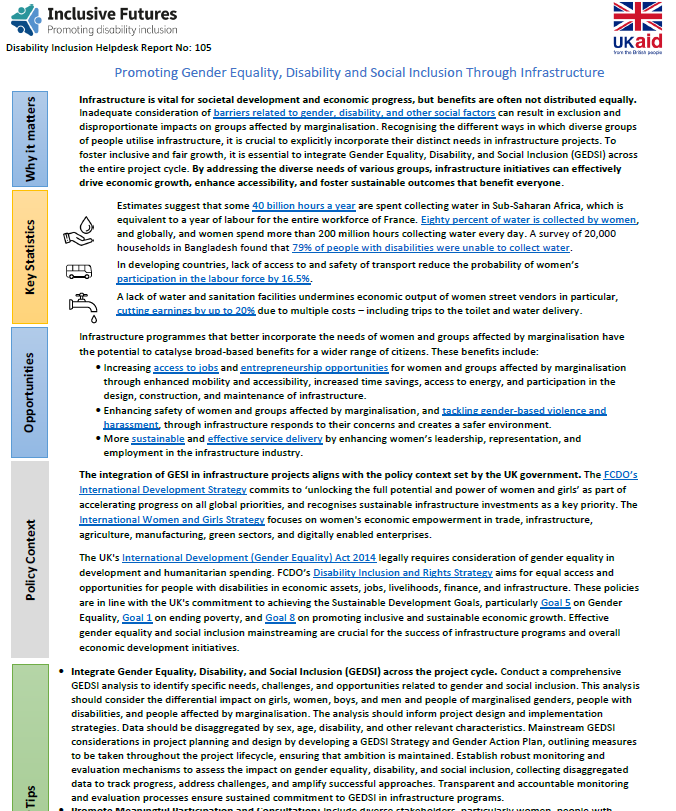 Inclusive Futures (2023) Promoting Gender Equality, Disability and ...