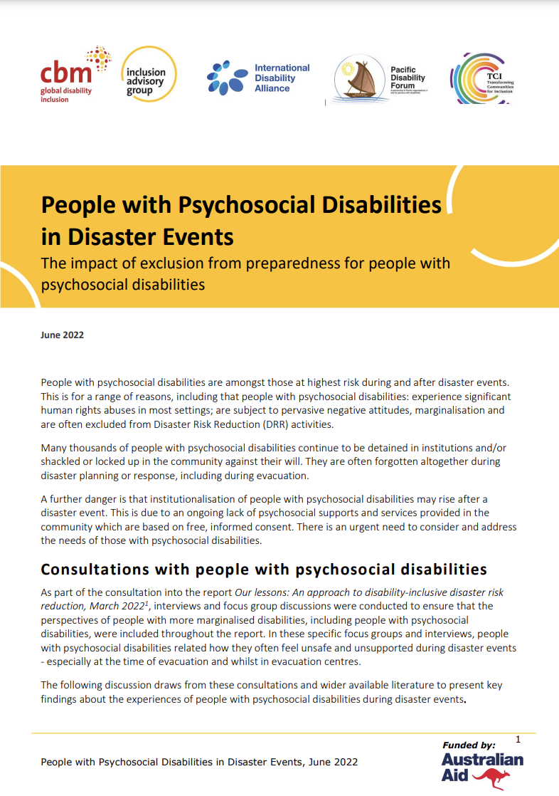 CBM Global Inclusion Advisory Group (2022) People with Psychosocial ...