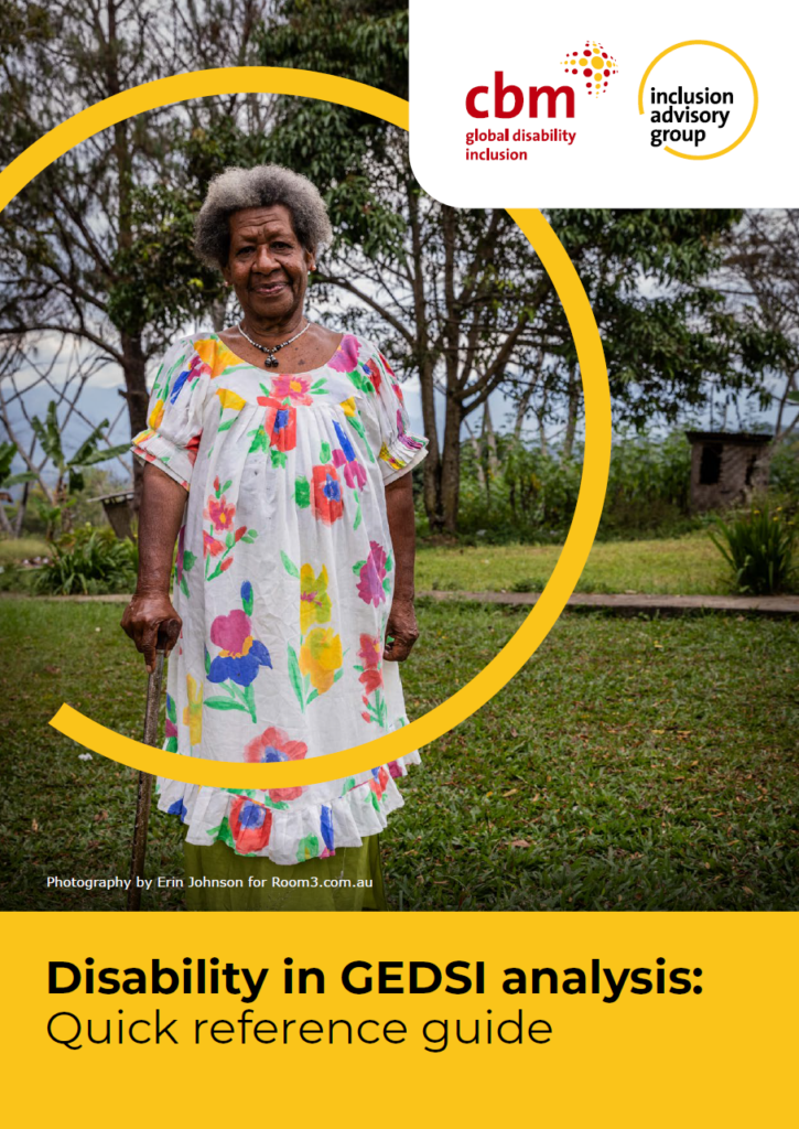 CBM Global IAG (2025) Disability in GEDSI Analysis: Quick reference guide | DID4all