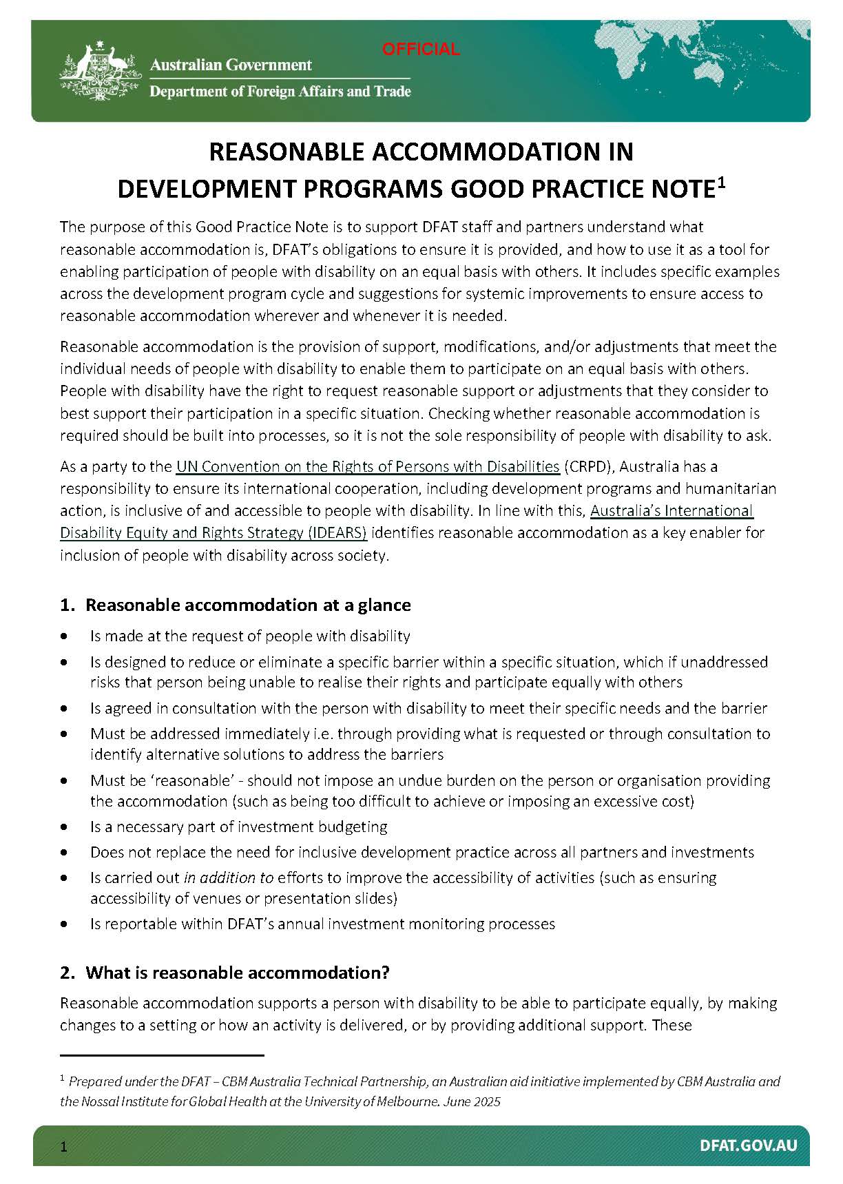 DFAT (2025) Reasonable Accommodation in Development Programs Good ...